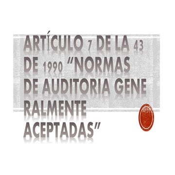Artículo 7 de la 43 de 1990 | PPTX