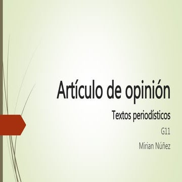 Géneros periodísticos de opinión | PPT