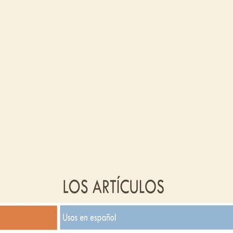 Artículos en español | PPT