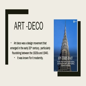 Art deco a modern movement in modern architecture | PPTX