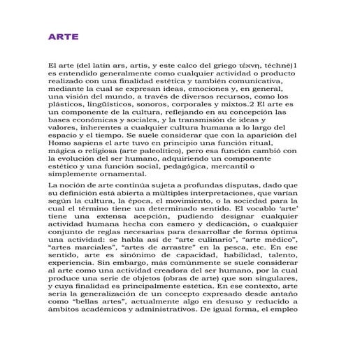 Clasificacion de las artes | PPT