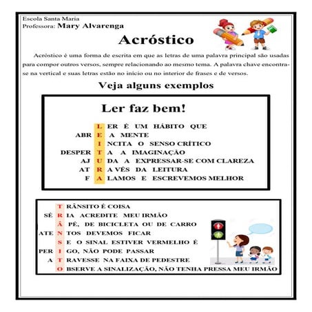 ARTE - Acróstico - DIA DO TRÂNSITO | PDF
