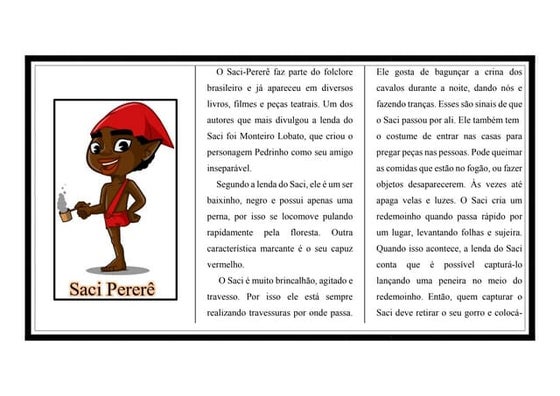 Lenda Do Saci Perere LENDA DO SACI PERERÊ CrieTrok