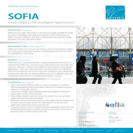 SOFIA Poster - ARTEMIS & ITEA co-Summit 2010 | PDF | Computing | Technology & Computing