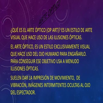 ARTE OPTICO SOBRE ARTES VISUALESE IMPORTANCIA EN LA EDUCACION ...