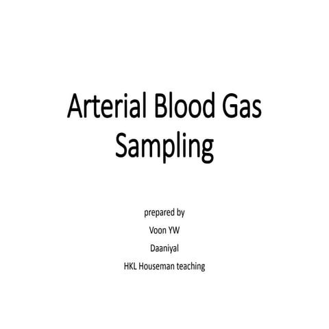 Arterial Blood Gas Sampling | PPTX