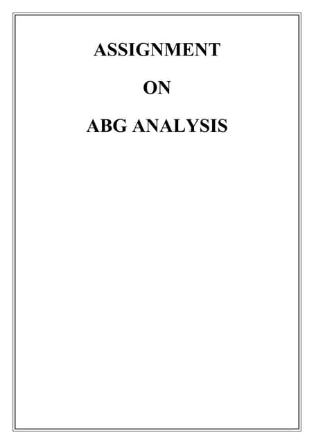 ABG Analysis ppt | PPTX