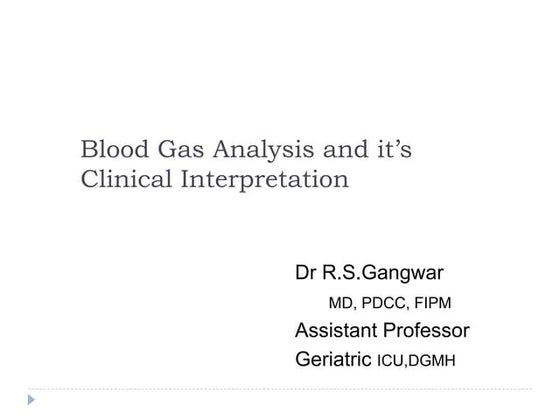 ABG analysis | PPTX | Blood Disorders | Diseases and Conditions