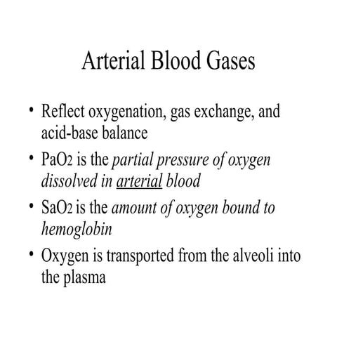 Arterial Blood Gases (2) | PPT | Lung and Respiratory Health | Diseases ...