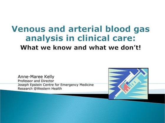 VBG vs ABG (replacement of venous blood sample instead of arterial one for analysis of blood ...