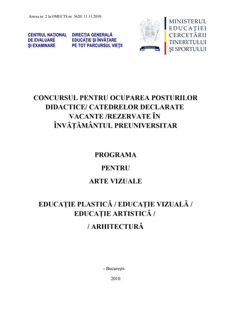 Programa scolara educatie plastica | PDF