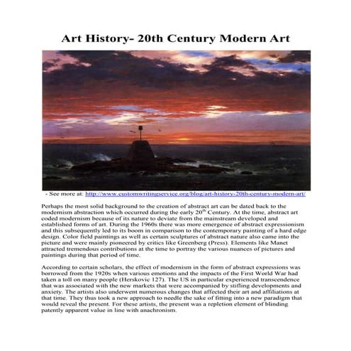 Art history 20th century modern art | PDF