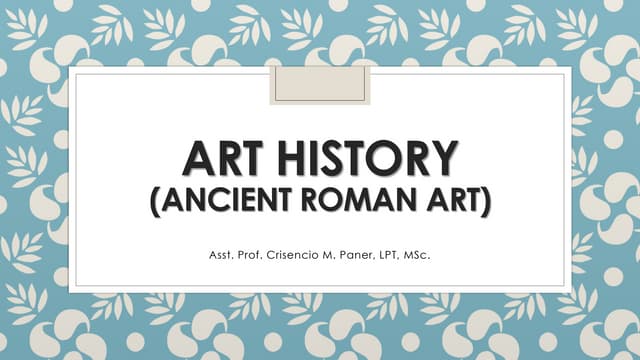 The art History timeline | PPT
