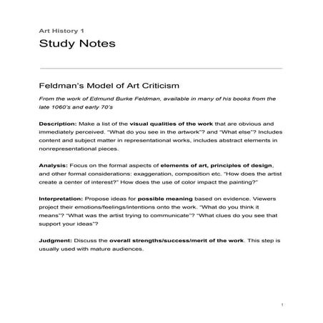 Art history - Study Notes | PDF