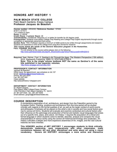 Art History 2 Syllabus | PDF