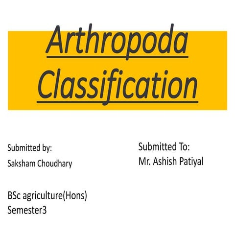 Arthropoda classification | PPTX