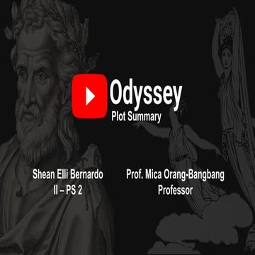 Odyssey Plot Summary Arts and Humanities | PPTX
