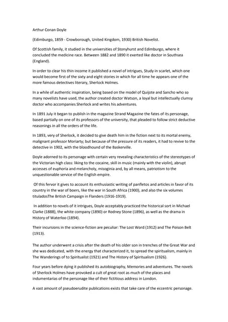 Sir Arthur Conan Doyle | PDF