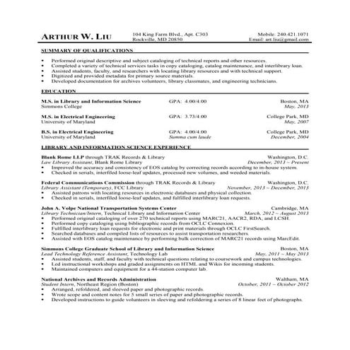 Arthur Liu resume | PDF