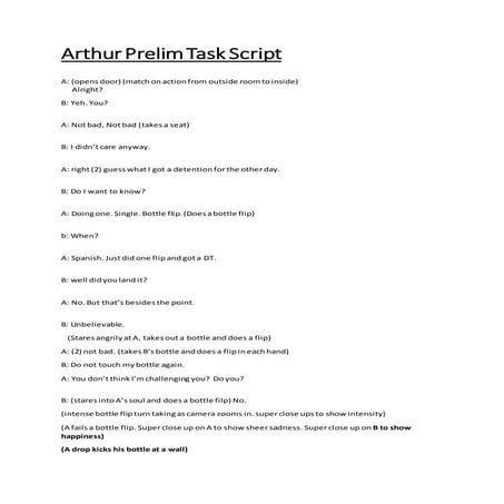 Arthur prelim task | PDF