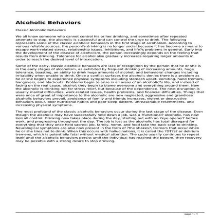 The Disease Model of Alcoholism | PDF