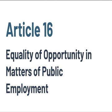 Article-16 (non discrimination in matters of public employment ...