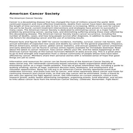 Article 20 - american cancer society | PDF