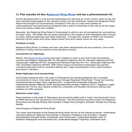 Hyderabad Infrastructure – Roads And Bridges | PPTX