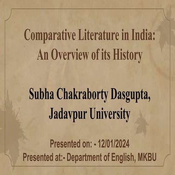 Comparative Literature & Translation Studies | PPTX