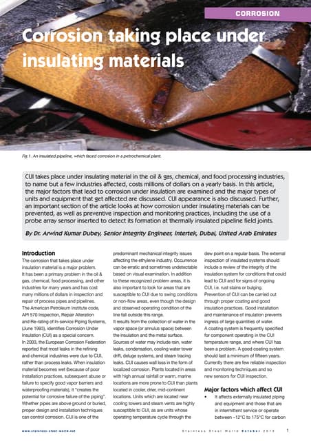 corrosion under thermal insulation | PPT