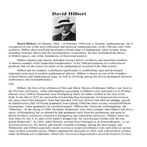 Article david hilbert | PDF
