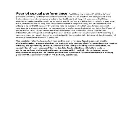 Article Fear Of Sexual Performance In Sexual Act Docx