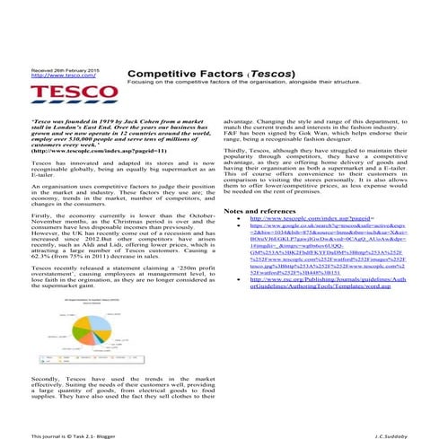 Supply chain of tesco | PDF