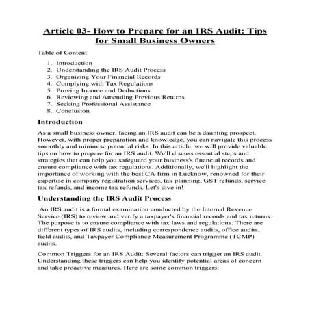 Article 03 How to Prepare for an IRS Audit (1).docx