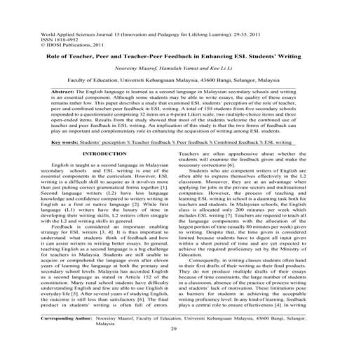 A Study On Giving Corrective Feedback In Teaching Creative Writing At ...