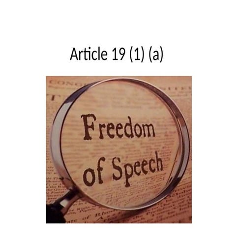 Article 19 (1) (a).pptx article 19 constitution | PPTX