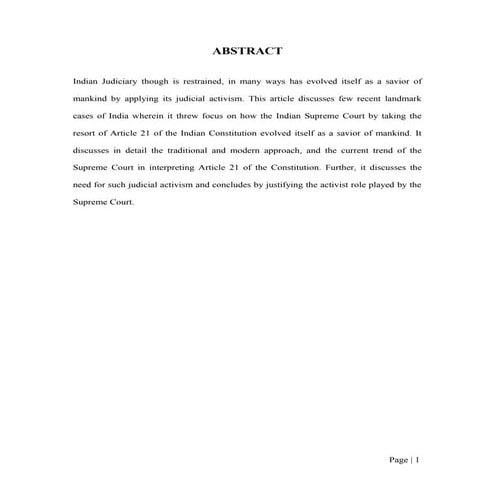 Article 21 right to live | DOC