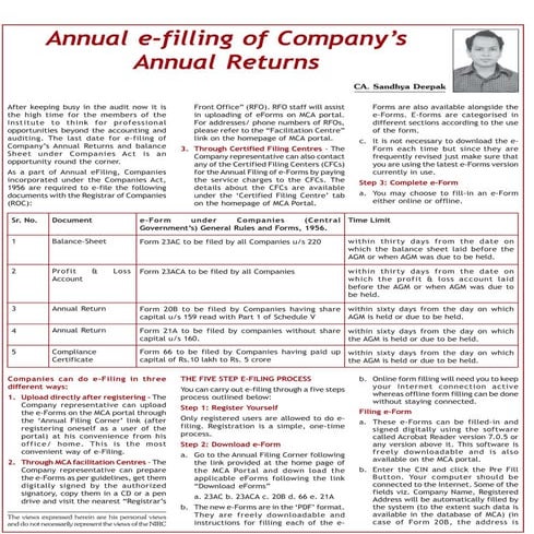 Annual ROC Filing | PDF