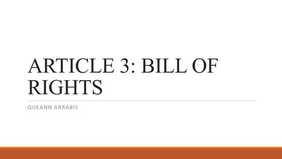 Article III Bill of Rights | PPT | Law