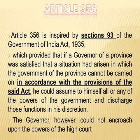 Article 356 | PPTX