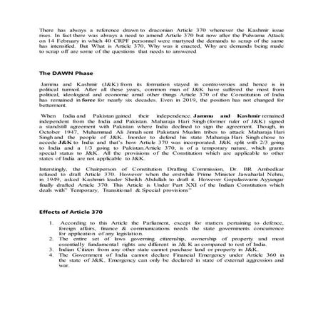 Article 370 | PDF