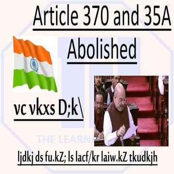 Article 370 and 35 a | PPTX