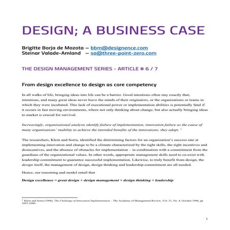 Article # 6 From Design Excellence to design as core competency | PDF