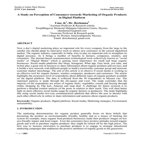 article 6 march 2020 A Study on Perception of Consumers towards ...