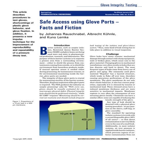 Article about glove integrity test | PDF