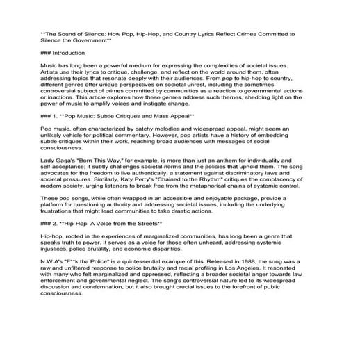 The sound of silence: How music lyrics.. | PDF