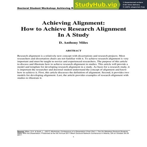 ARTICLE Achieving Alignment How To Develop Research Alignment In A ...