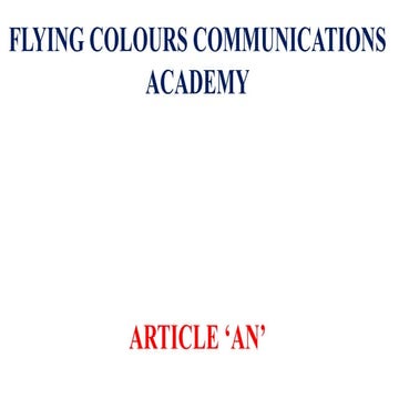 ARTICLE_AN. usage application and sentence | PPTX