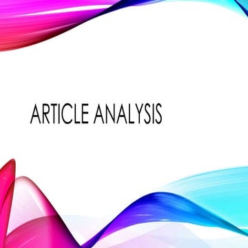 Article analysis | PPT