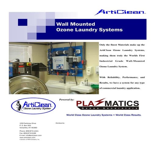 Articlean AW Wall Mounted Ozone Laundry System | PDF